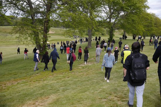 Protesters March Across Golf Course During Editorial Stock Photo ...
