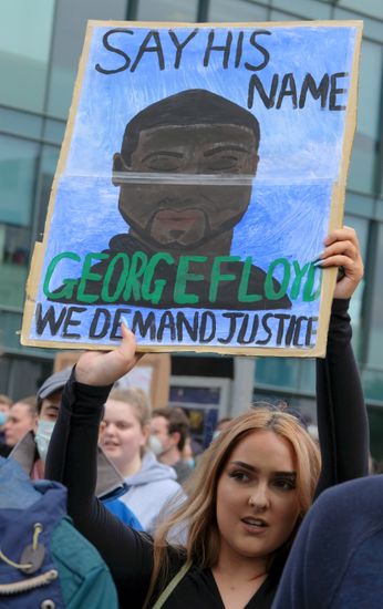 Protester Wearing Face Mask Holds Placard Editorial Stock Photo - Stock ...