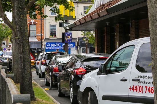 Queue Vehicles Mcdonalds Drive Thru North Editorial Stock Photo - Stock ...