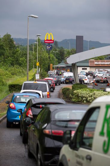 Long Queues Cars Mcdonalds Drivethru Merthyr Editorial Stock Photo ...