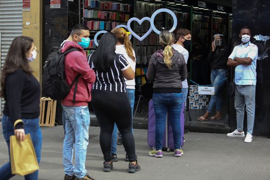 Customers Queue Shop Front Store Amid Editorial Stock Photo - Stock ...