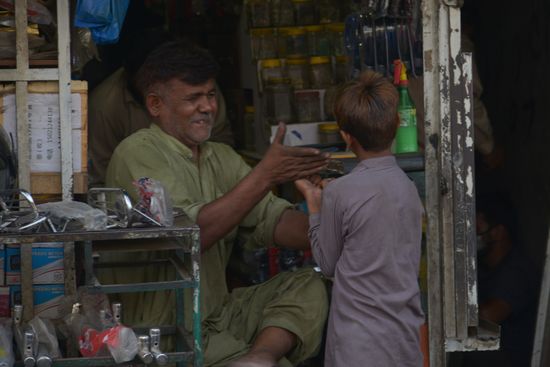 Pakistani Young Labour Busy Their Workplace Editorial Stock Photo ...