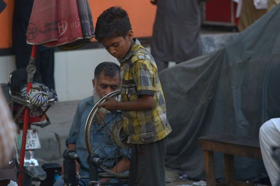 Pakistani Young Labour Busy Their Workplace Editorial Stock Photo ...