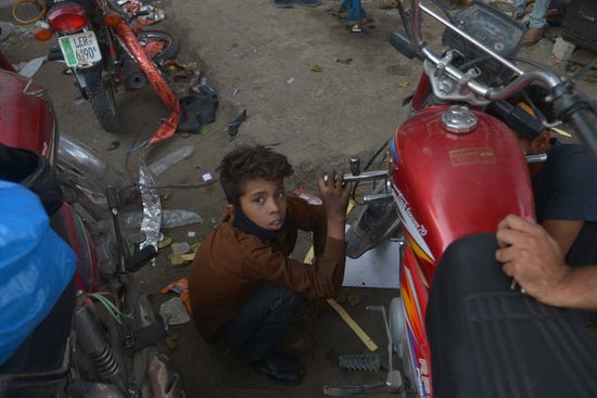 Pakistani Young Labour Busy Their Workplace Editorial Stock Photo ...