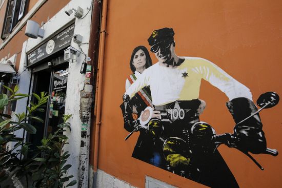 Graffiti Mural Depicting Legendary Italian Actor Editorial Stock Photo ...