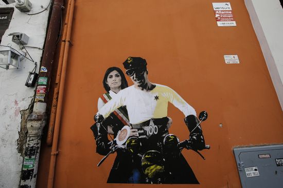 Graffiti Mural Depicting Legendary Italian Actor Editorial Stock Photo ...