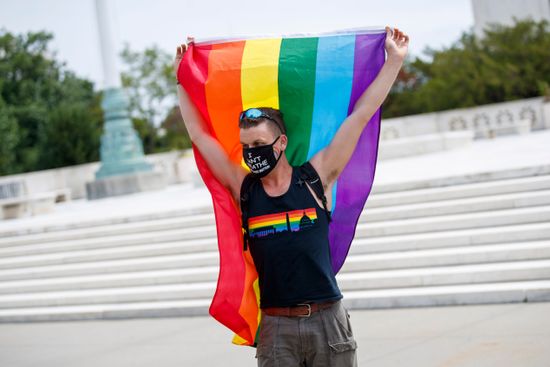 Lgbtq Supporter Walks Flag Front Supreme Editorial Stock Photo - Stock ...
