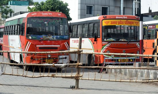 Barricades Seen Outside Charbagh Bus Stand Editorial Stock Photo ...