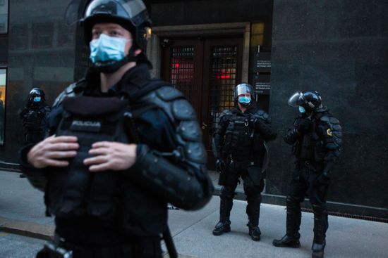 Riot Police Stand Guard Front Ministry Editorial Stock Photo - Stock ...