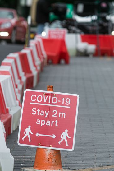 Covid19 Stay 2 Metre Aprt Sign Editorial Stock Photo - Stock Image ...