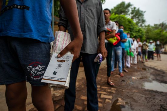 Man Standing Queue Ration Distribution Seen Editorial Stock Photo ...