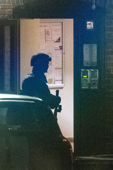 Armed Police Officer Stands Doorway Apartment Editorial Stock Photo ...