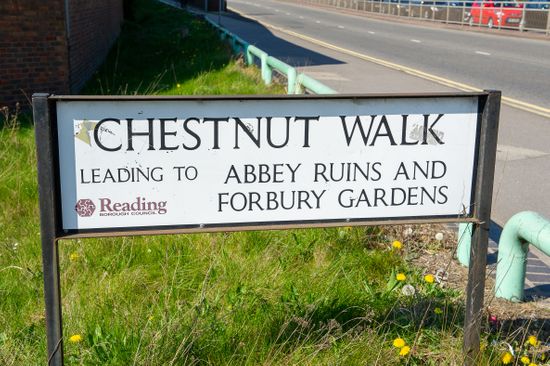 Chesnut Walk Road Sign Leading Abbey Editorial Stock Photo - Stock ...