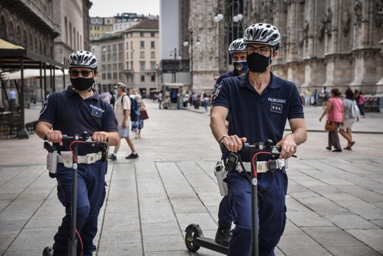 Local Police Officers On Scooters Patrol Editorial Stock Photo - Stock ...