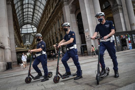 Local Police Officers On Scooters Patrol Editorial Stock Photo - Stock ...