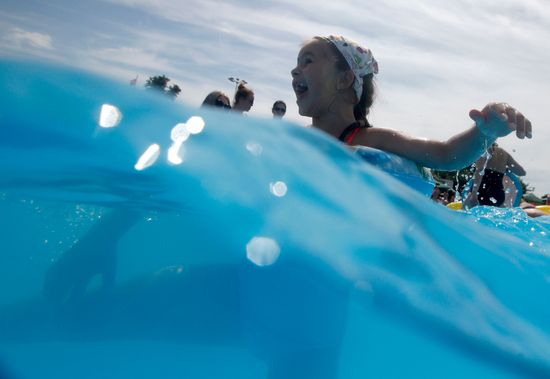 Visitor Enjoys Swim Openair Aquapark Dreamland Editorial Stock Photo ...