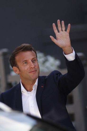 French President Emmanuel Macron Waves Crowd Editorial Stock Photo ...