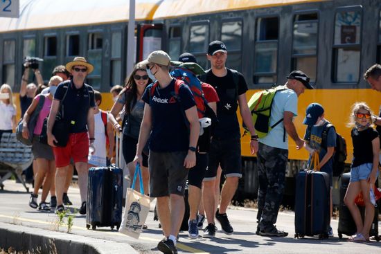 Passengers Get Off First Train Some Editorial Stock Photo - Stock Image ...