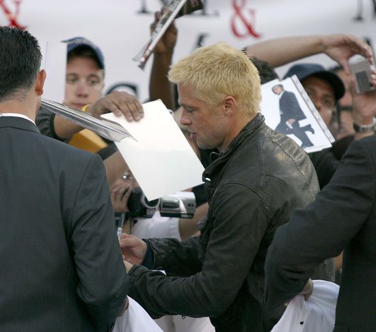 Brad Pitt Signs Autographs His Fans Editorial Stock Photo - Stock Image ...
