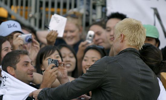 Brad Pitt Signs Autographs His Fans Editorial Stock Photo - Stock Image ...