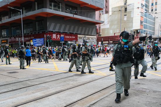 Police Disperse People During Banned Protest Editorial Stock Photo ...