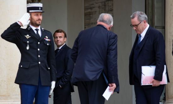 French President Emmanuel Macron Back Speaks Editorial Stock Photo ...