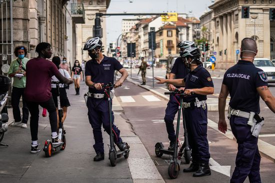 Local Police Officers On Electric Scooters Editorial Stock Photo ...