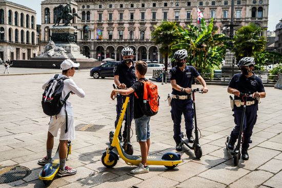 Local Police Officers On Electric Scooters Editorial Stock Photo ...