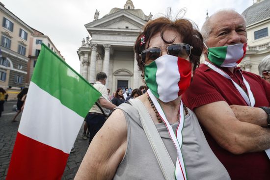 Conservative Voters Wearing Face Masks Italian Editorial Stock Photo ...