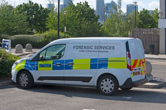 Police Forensics Van Scene Detectives Investigating Editorial Stock ...