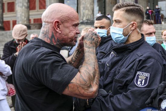 Protester Talks German Police Officers During Editorial Stock Photo ...