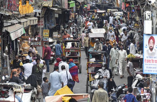 Pedestrians Vehicles Jostle Space Crowded Street Editorial Stock Photo ...