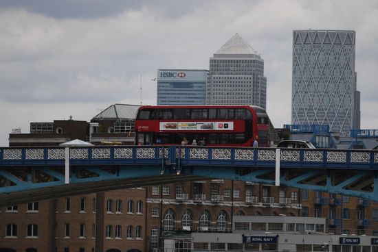 Red London Bus Travels Over Bridge Editorial Stock Photo - Stock Image ...