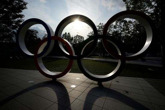 Olympic Rings Monument Near National Stadium Editorial Stock Photo ...