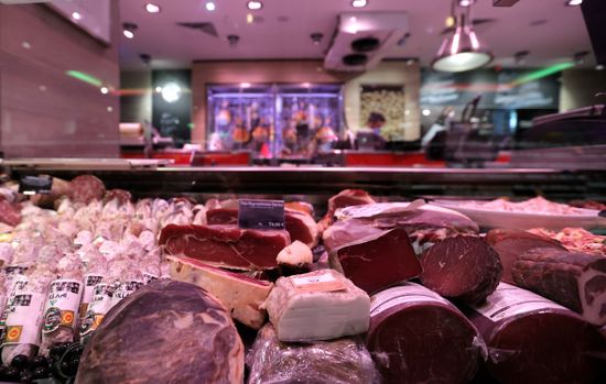 Meat On Display Richrath Rewe Supermarket Editorial Stock Photo - Stock ...