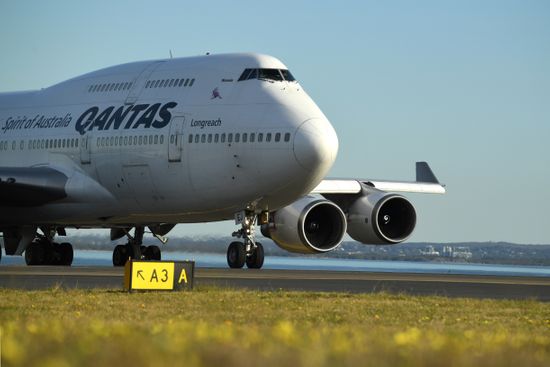 Qantas Airways Flight Qf7474 Taxies Prepares Editorial Stock Photo ...