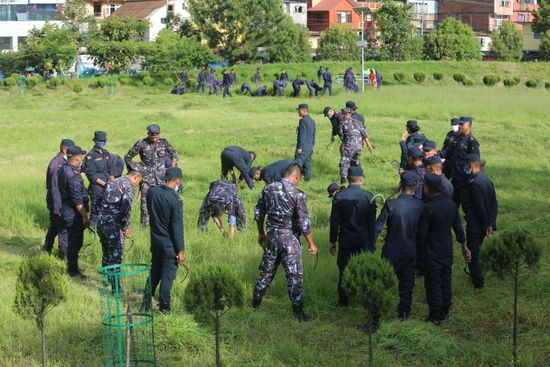 Nepali Police Officers Work Park Kathmandu Editorial Stock Photo ...