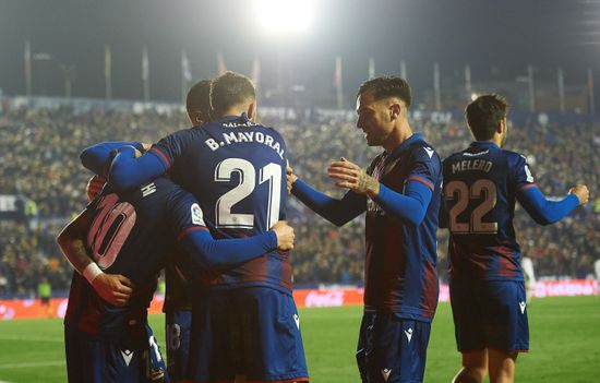Levante Players Celebrates Goal Jose Luis Editorial Stock Photo - Stock ...
