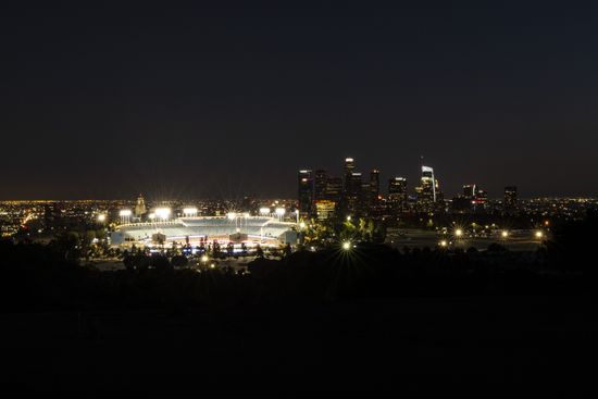Supporter Empty Dodger Stadium Illuminated First Editorial Stock Photo ...