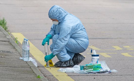 Forensic Officer Removing Evidence What Looks Editorial Stock Photo ...