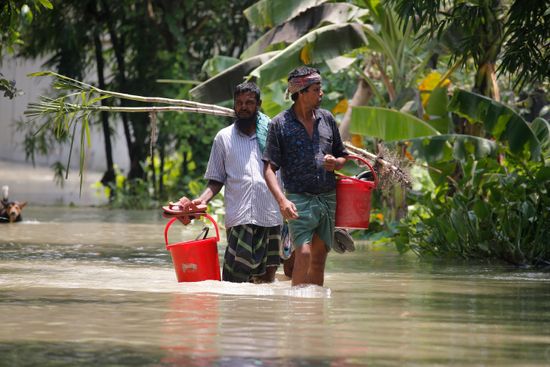People Walk Water Through Flood Affected Editorial Stock Photo - Stock ...