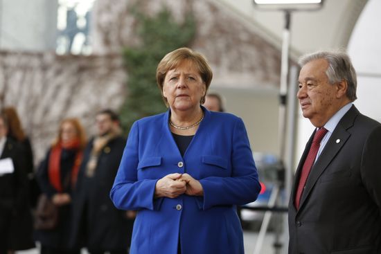 Chancellor Angela Merkel Un Secretary General Editorial Stock Photo ...
