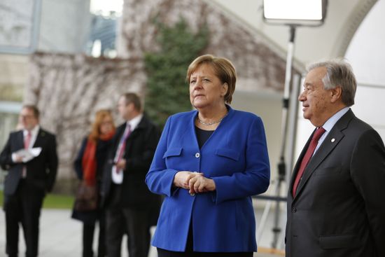 Chancellor Angela Merkel Un Secretary General Editorial Stock Photo ...