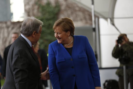 Chancellor Angela Merkel Un Secretary General Editorial Stock Photo ...