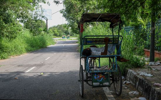 Worker Takes Short Nap His Rickshaw Editorial Stock Photo - Stock Image | Shutterstock
