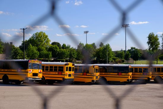 School Buses Fill Mccsc Parking Area Editorial Stock Photo - Stock ...