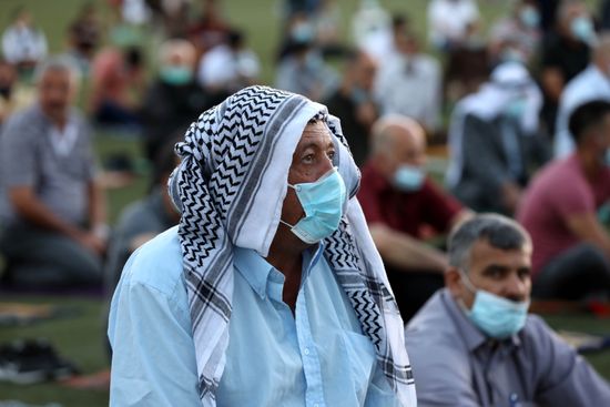 Palestinian Muslim Devotees Pray During Eid Editorial Stock Photo ...