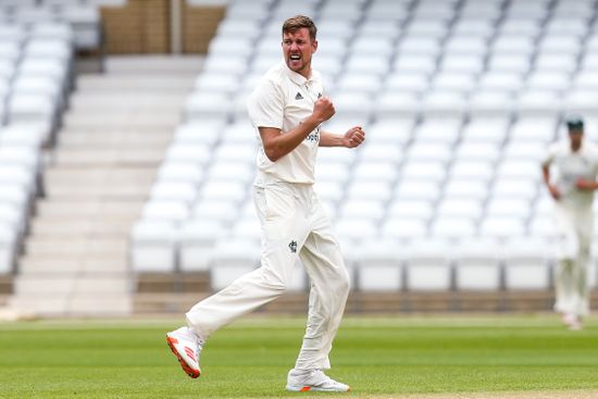 Jake Ball Nottinghamshire Ccc Celebrates Taking Editorial Stock Photo ...