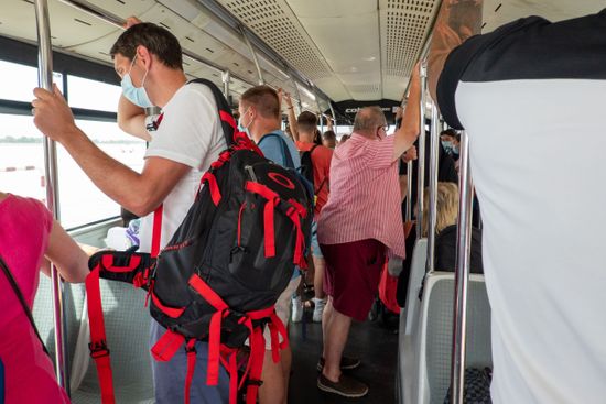 Jet2 Passengers On Shuttle Bus Ibiza Editorial Stock Photo - Stock ...
