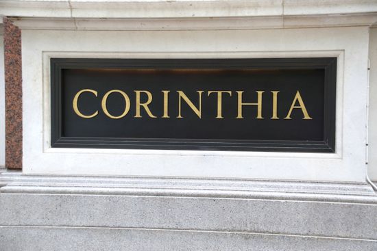 Corinthia Name Plaque Seen On Wall Editorial Stock Photo - Stock Image ...